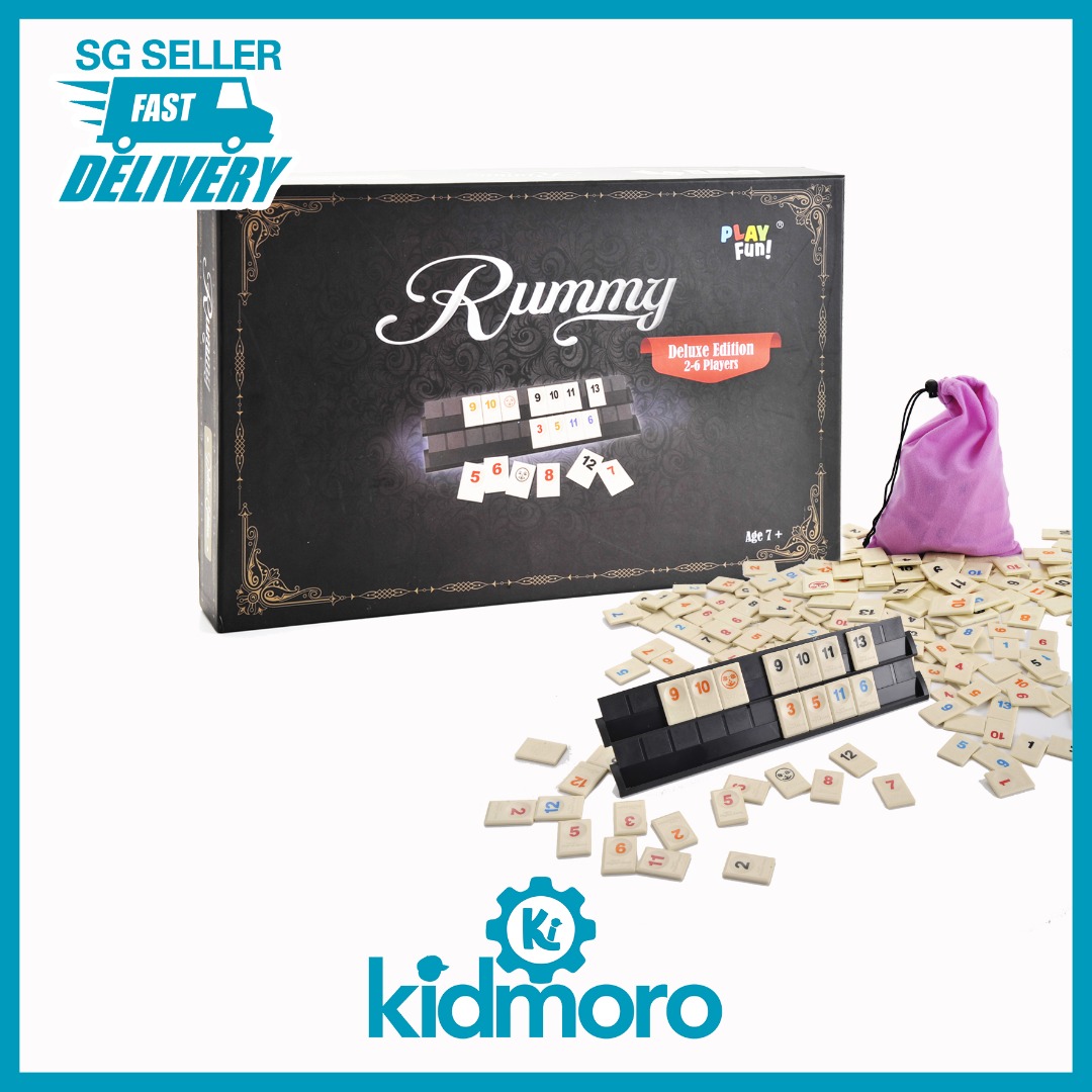 PlayFun Rummy Deluxe, Classic, Mini Travel New Edition 2-6 Players ...