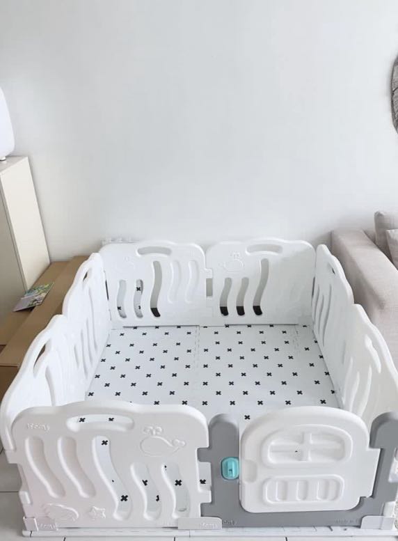 Playpen Ifam Made in Korea White & Gray, Babies & Kids, Infant Playtime ...