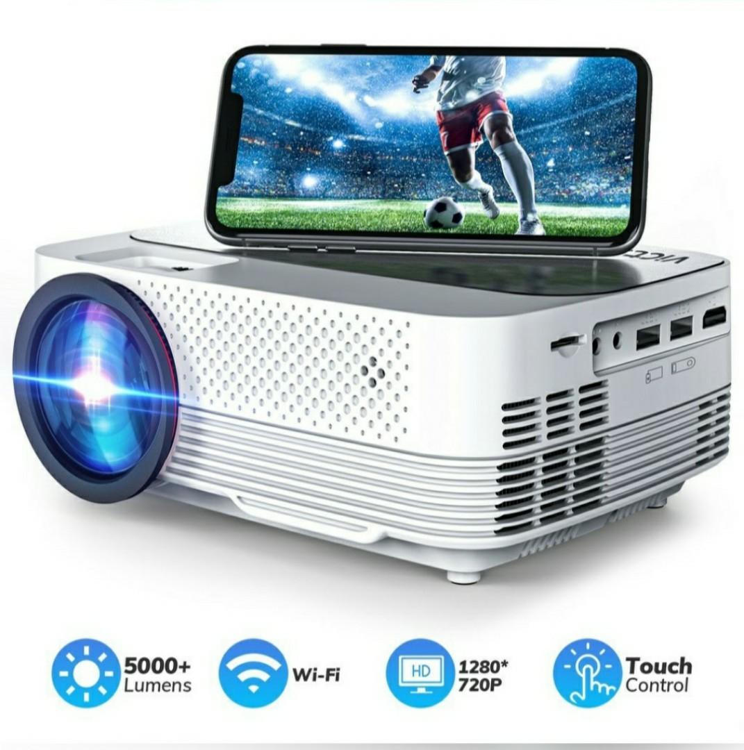 VictSing Mini Wireless Projector , 5000LUX LED Movie Projector, Native ...