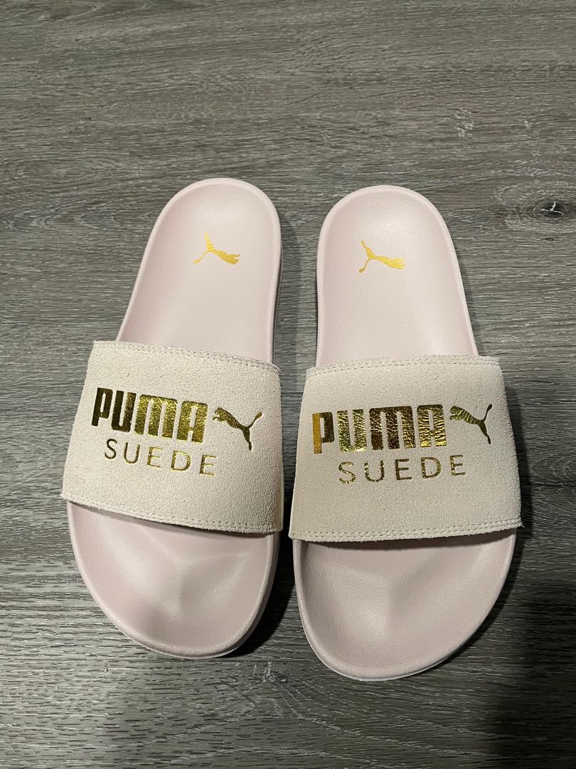 Puma pink suede sliders, Women's Fashion, Footwear, Flipflops and ...