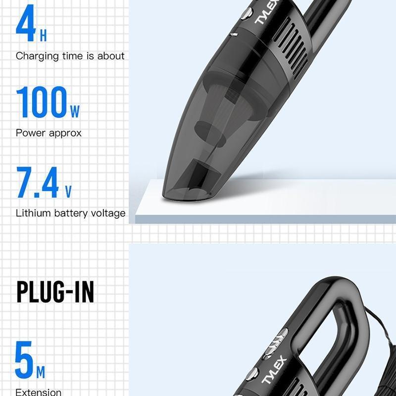 TYLEX XV01 Car Vacuum Cleaner Strong Suction 12W Output Multiple ...