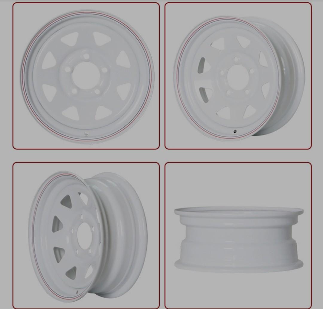 WHITE STEEL RIMS 13X4.5J 4X100 ET/OFFSET 0 STEELIES, Car Accessories ...