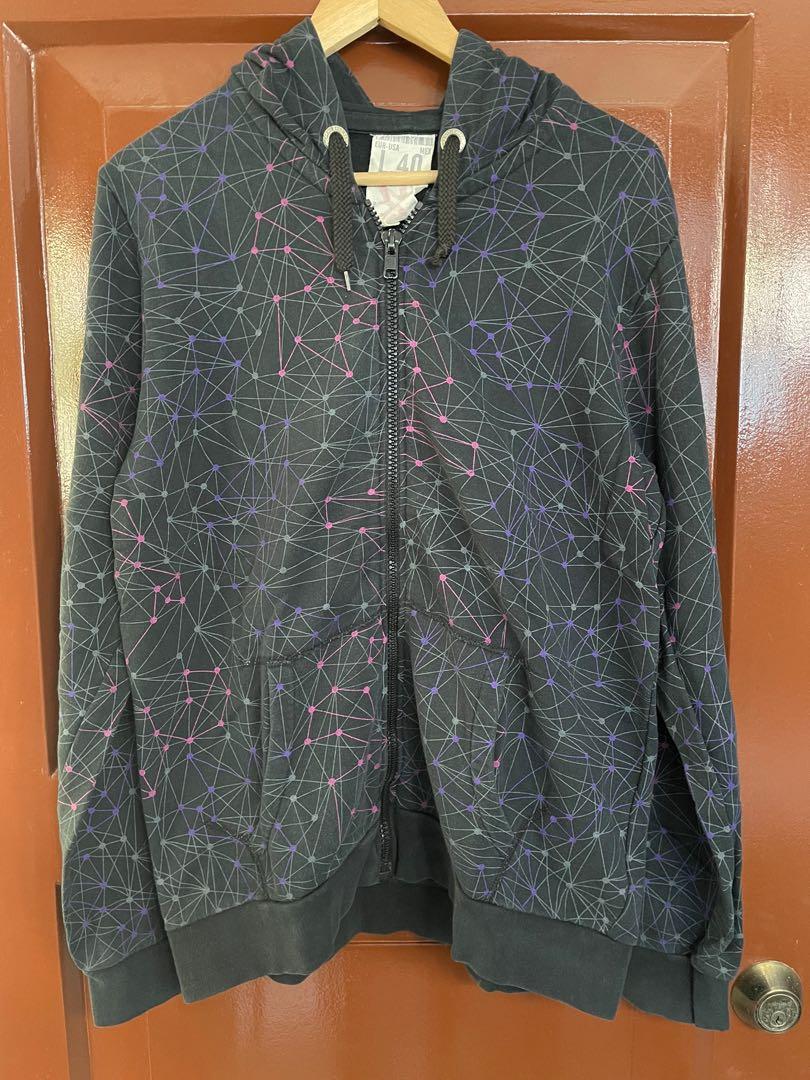 Zara Black Geometric Pattern Hoodie, Men's Fashion, Tops & Sets ...