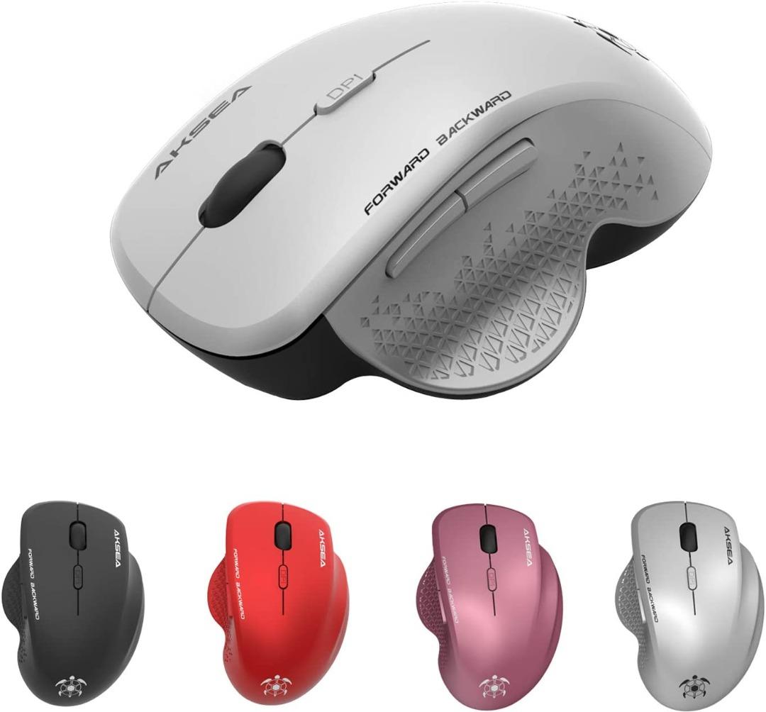AKSEA Wireless Mouse, 2.4g PC Laptop Cordless Mice with USB Receiver, 6 ...