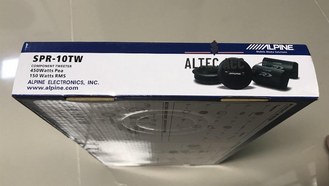 ALPINE TYPE R SILK DOME TWEETER WITH CROSSOVER (SPR-10TW) NEW SET - NO ...