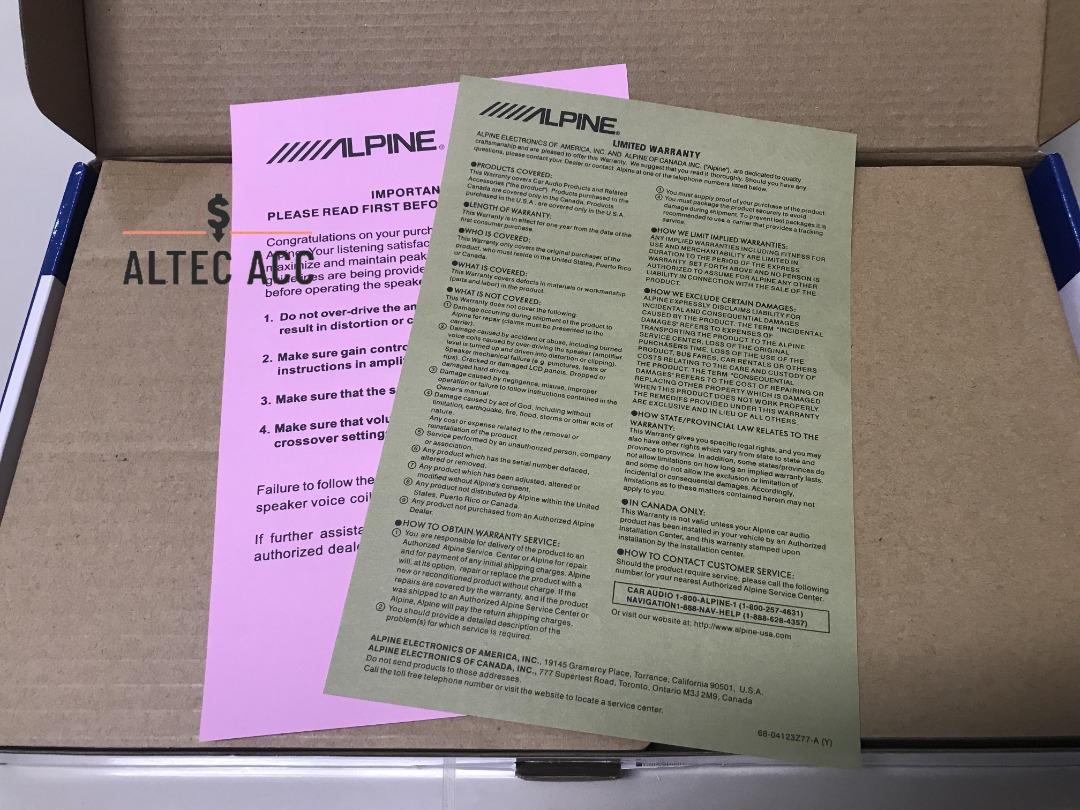 ALPINE TYPE R SILK DOME TWEETER WITH CROSSOVER (SPR-10TW) NEW SET - NO ...