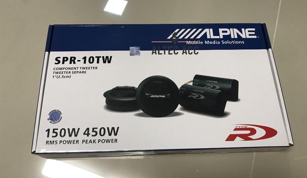 ALPINE TYPE R SILK DOME TWEETER WITH CROSSOVER (SPR-10TW) NEW SET - NO ...
