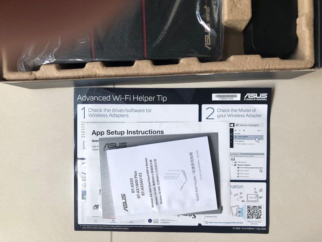 ASUS RT-AX54 WiFi 6 wireless router, Computers & Tech, Parts ...