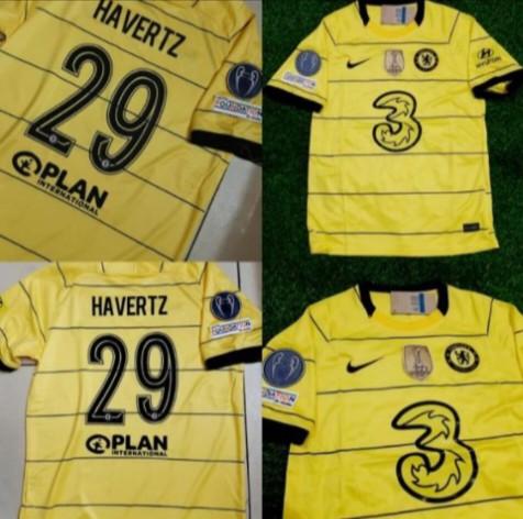 Chelsea away 21/22 full patches Ucl+nameset, Men's Fashion, Activewear ...