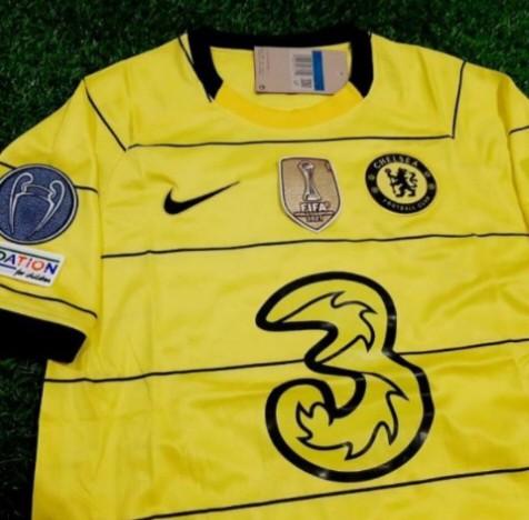 Chelsea away 21/22 full patches Ucl+nameset, Men's Fashion, Activewear ...