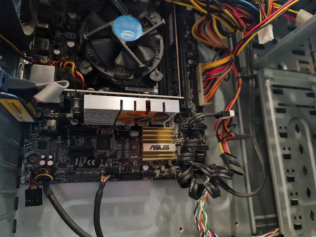 CPU casing with ASUS motherboard, RW Disc player, Zotac graphics card ...