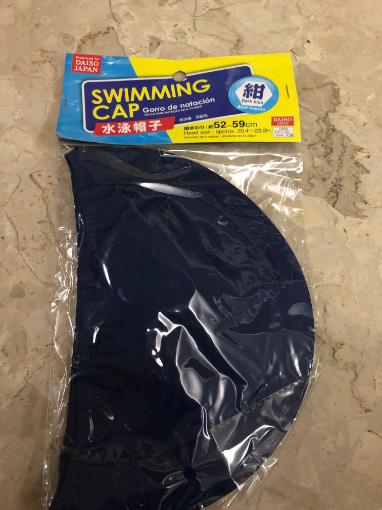 Daiso swimming cap 52-59cm, Sports Equipment, Sports & Games, Water ...