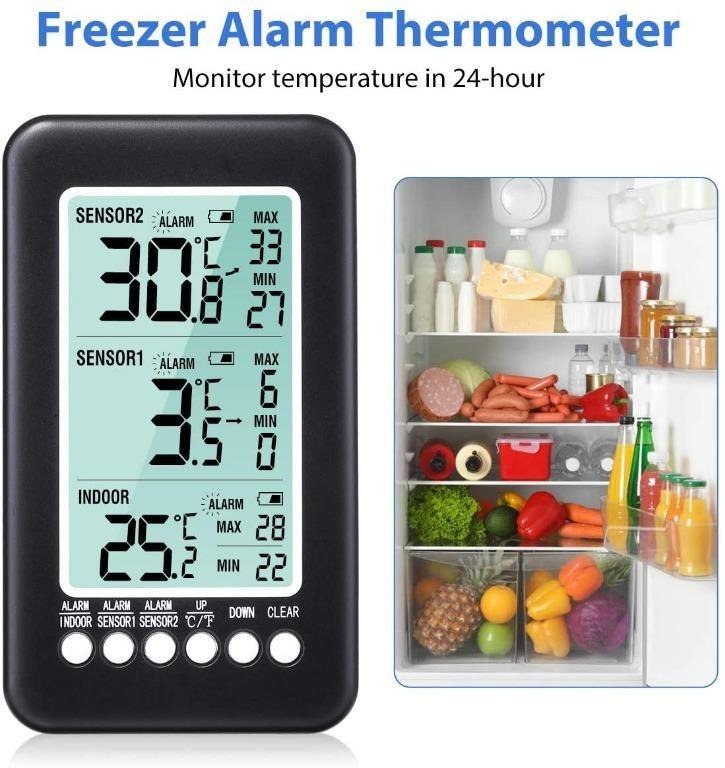 Digital Room Thermometer with 2 Sensors, Temperature Monitor Meter ...