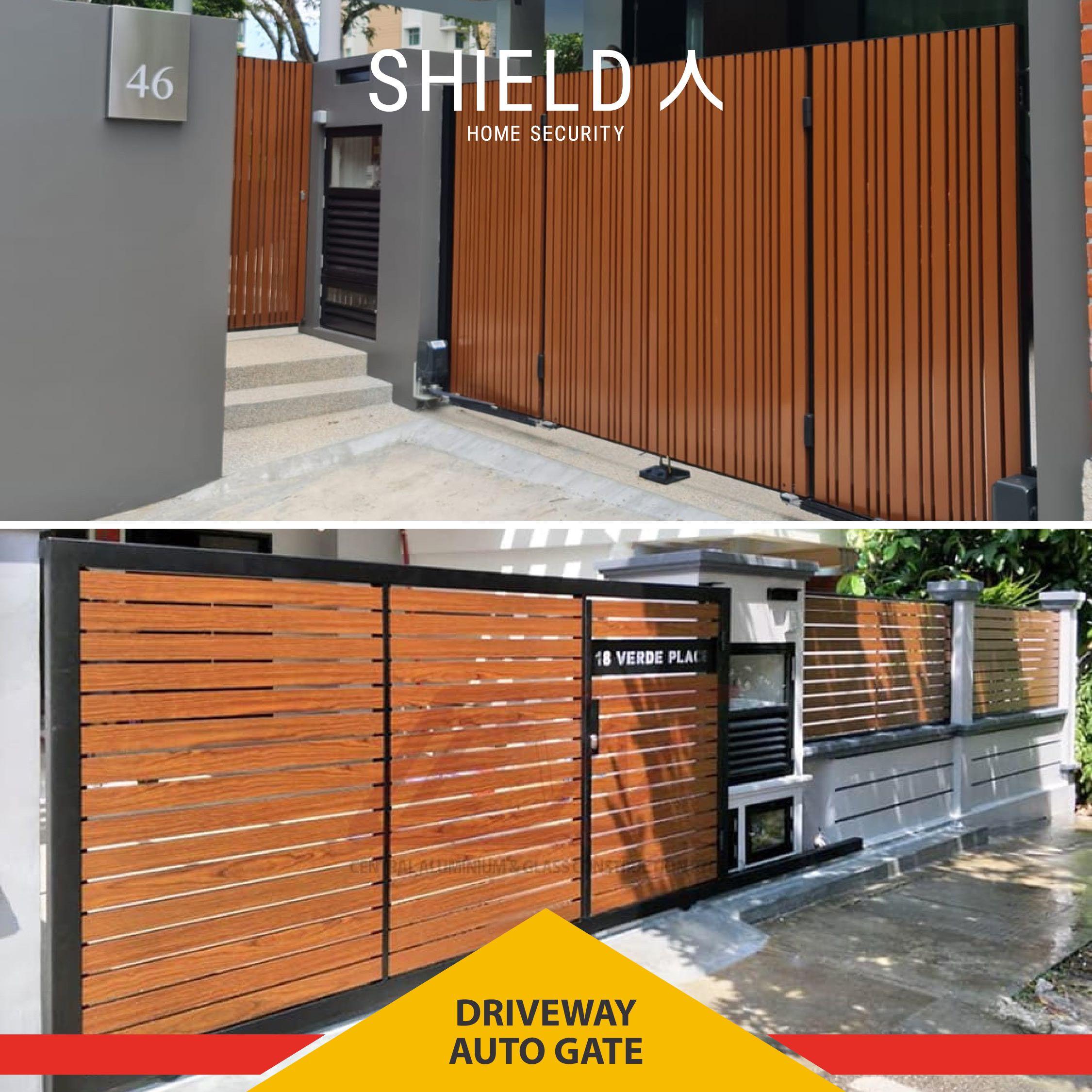Driveway Wooden Mild Steel Auto Gate | Landed Gates, Furniture & Home ...