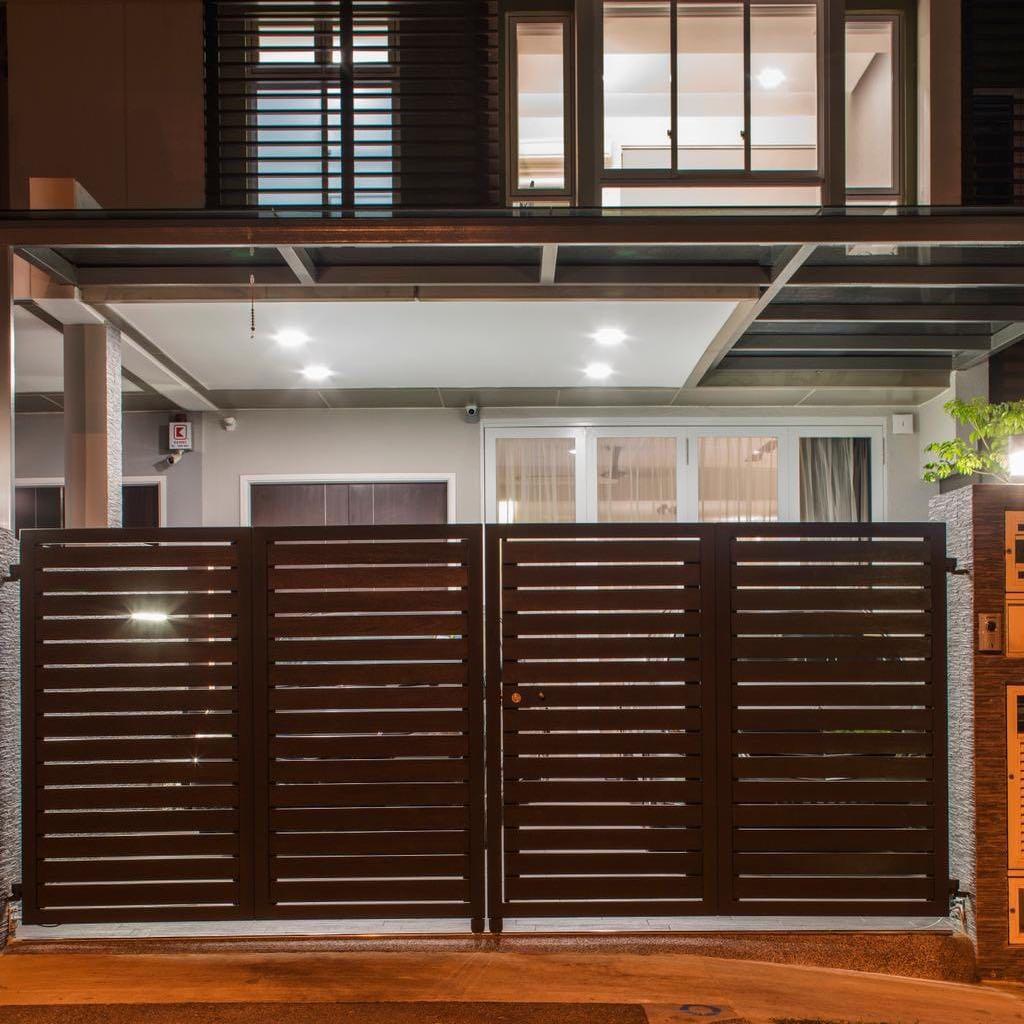 Driveway Wooden Mild Steel Auto Gate | Landed Gates, Furniture & Home ...