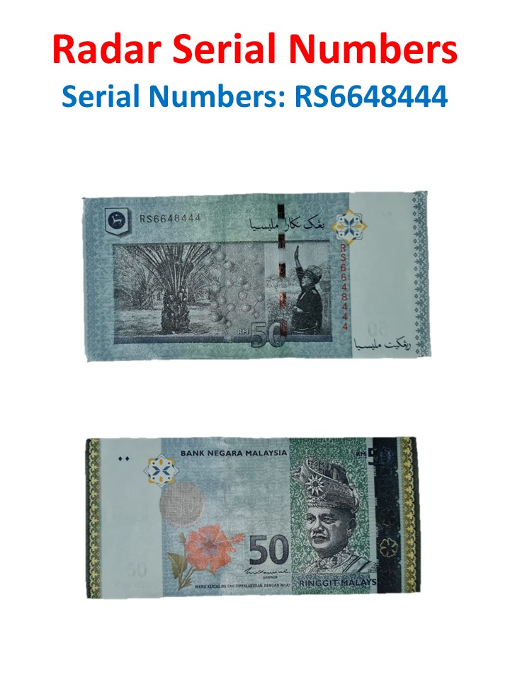 Duit Lama Collectible Trinary Serial Numbers Malaysia Banknote Face ...