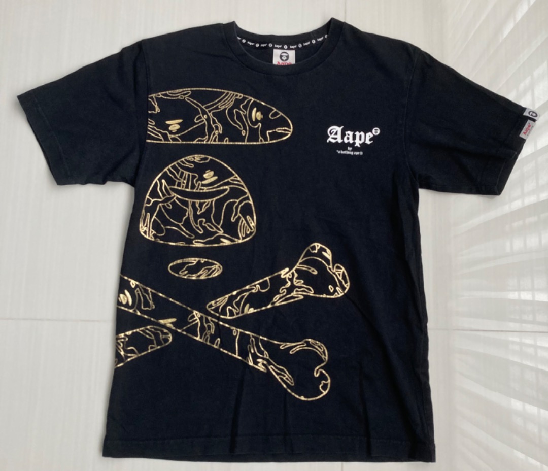 Gold Aape, Men's Fashion, Tops & Sets, Tshirts & Polo Shirts on Carousell