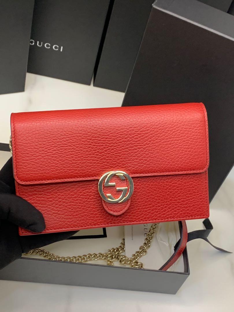 Gucci WOC Red BN, Luxury, Bags & Wallets on Carousell