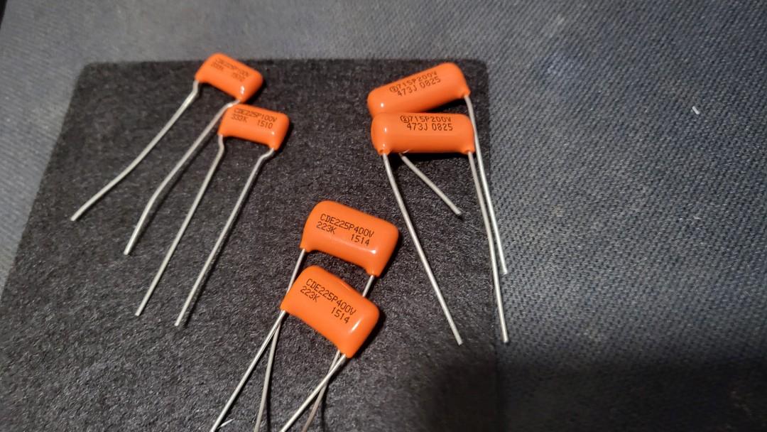 Extra Guitar parts, capacitors, screw mounts, mini toggle switch ...