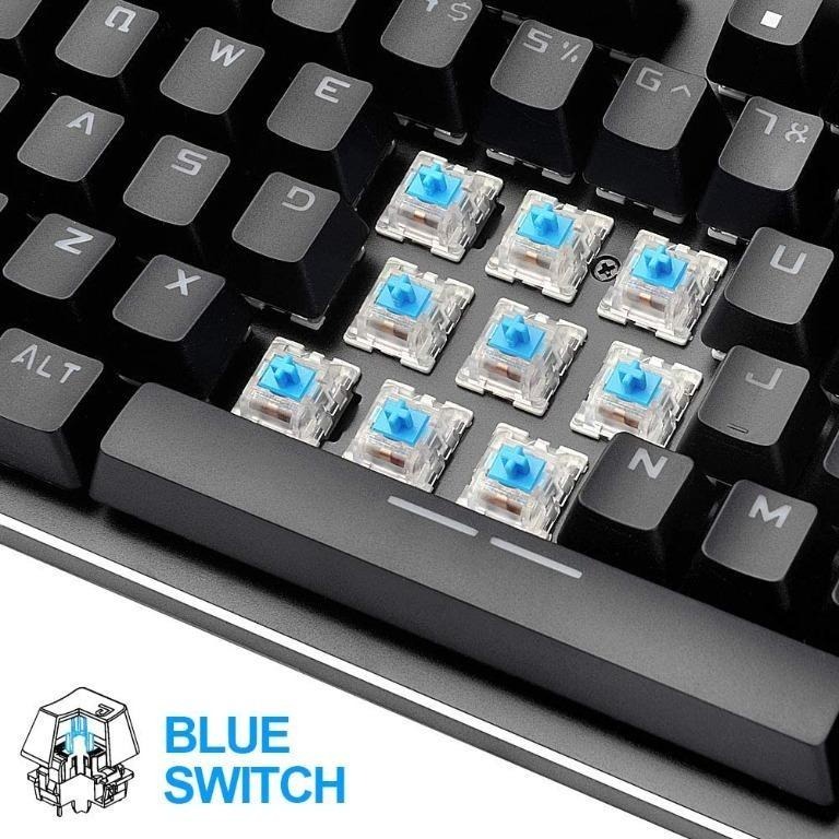 Hcman Mechanical Keyboard 87 Key Compact Gaming Keyboard, Computers ...