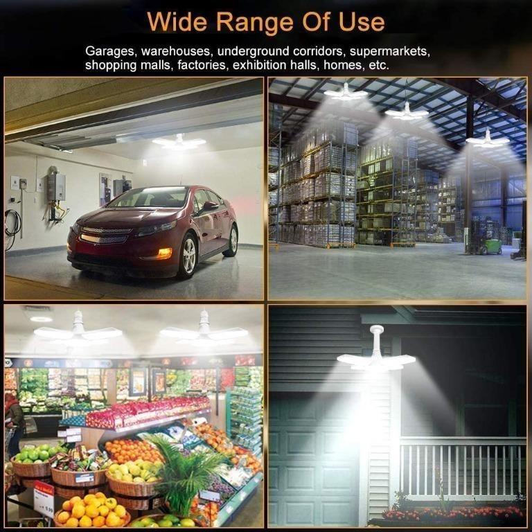 HZSANUE B22 Bayonet LED Garage Light 28W, Daylight White 6500K 2800Lm Deformable Workshop Lamp ...