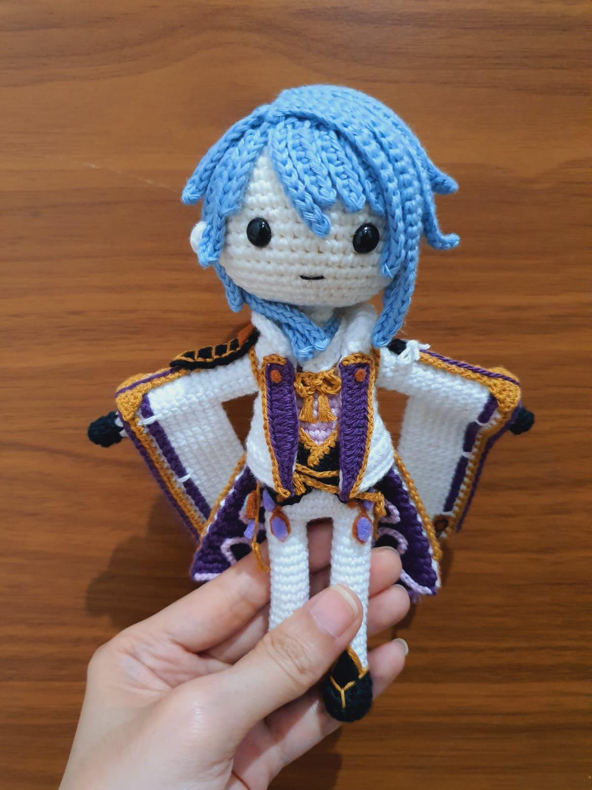 Kamisato Ayato Genshin Impact Guy Handmade Crochet Doll, Hobbies & Toys ...