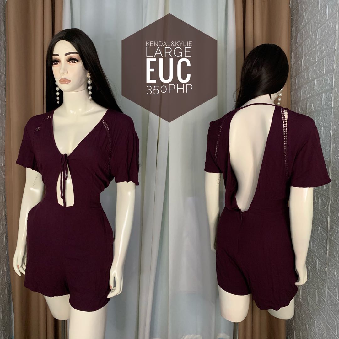 Kendall and Kylie maroon romper large, Women's Fashion, Dresses & Sets ...