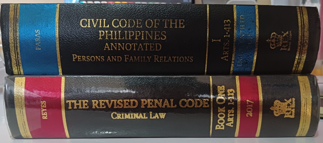 Law Textbooks (Civil Code of the Philippines Book 1 and The Revised ...