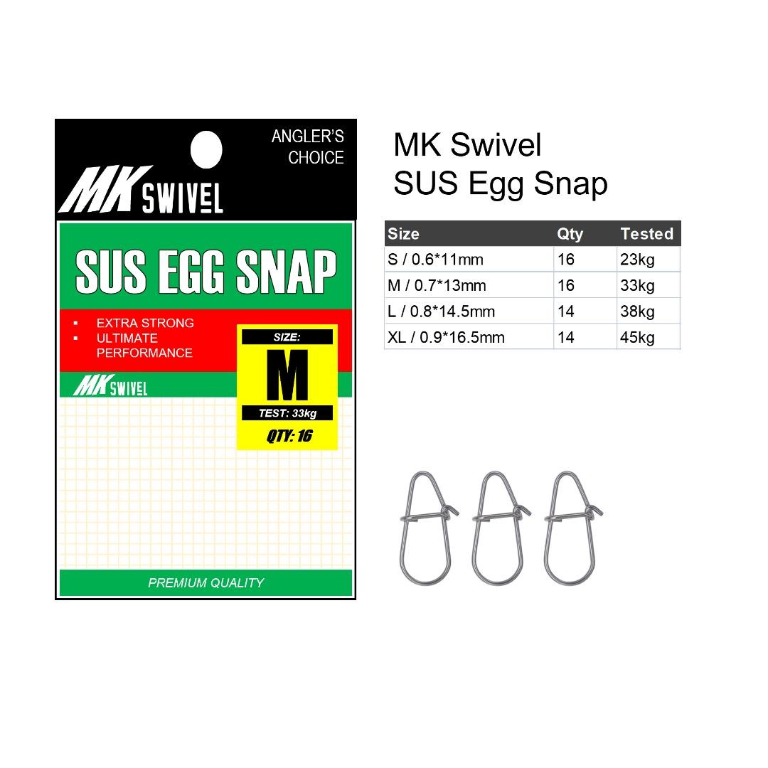MK Swivel SUS Egg Snap, Sports Equipment, Fishing on Carousell