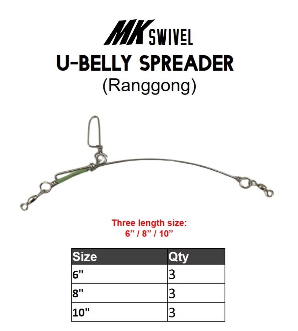 MK Swivel U-Belly spreader (Ranggong), Sports Equipment, Fishing on ...