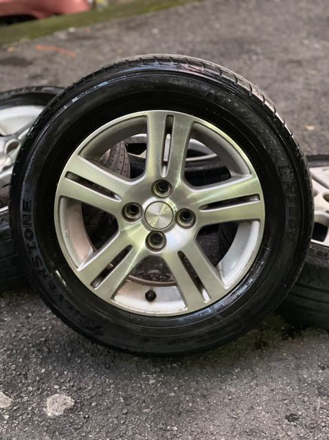 Original 14 inch sport rim Myvi tyre 70%, Auto Accessories on Carousell
