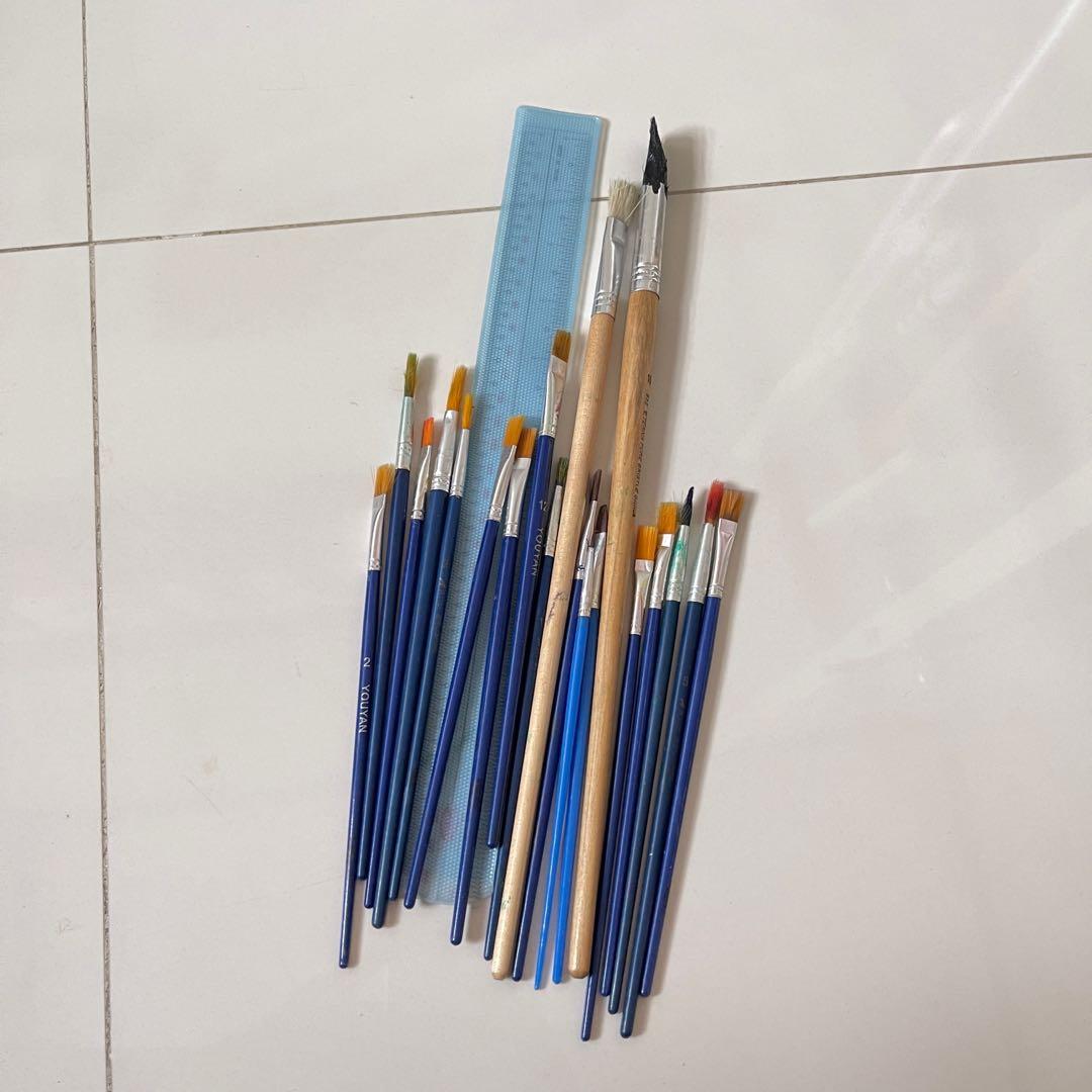 PAINT BRUSHES WITH BNEW RULER, Hobbies & Toys, Stationary & Craft ...