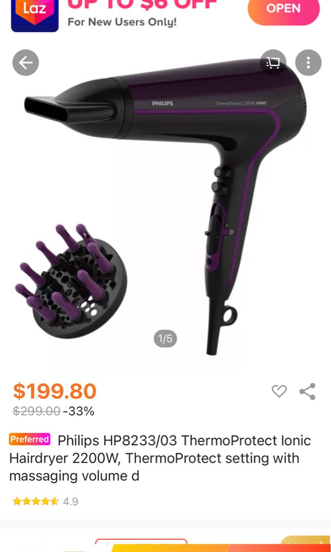 philips thermoprotect 2200w ionic, Beauty & Personal Care, Hair on ...