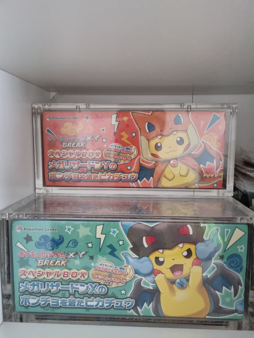 Poncho Pikachu Charizard x & y sealed box + acrylic, Hobbies & Toys ...