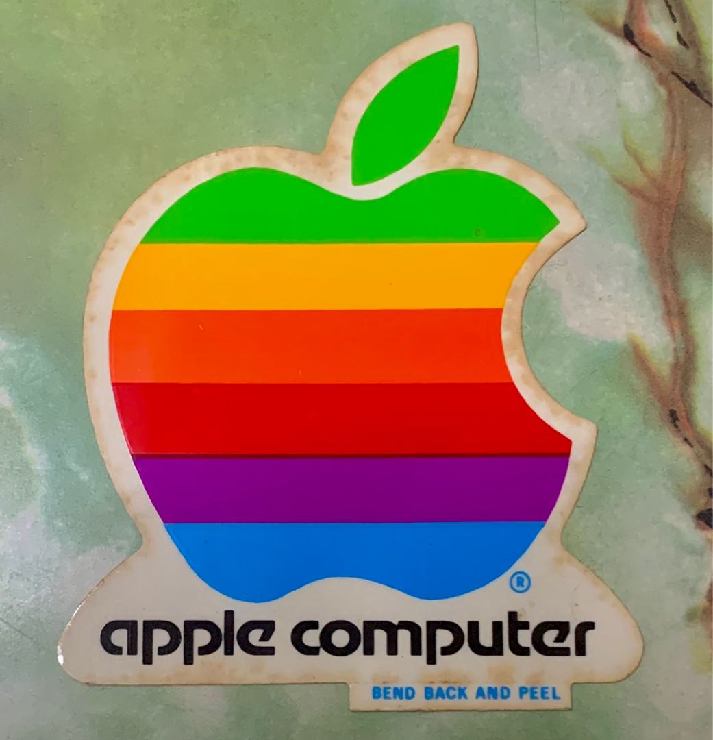 Rare APPLE computer logo early 1980s peel & stick adhesive ...