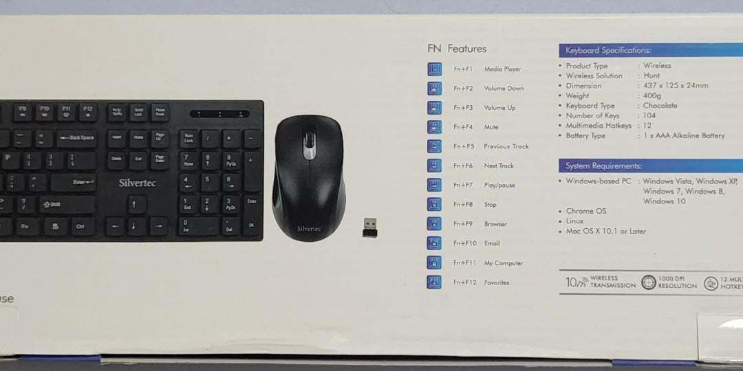 Silvertec 2.4GHz Wireless Combo Chocolate Multimedia Keyboard and Mouse ...