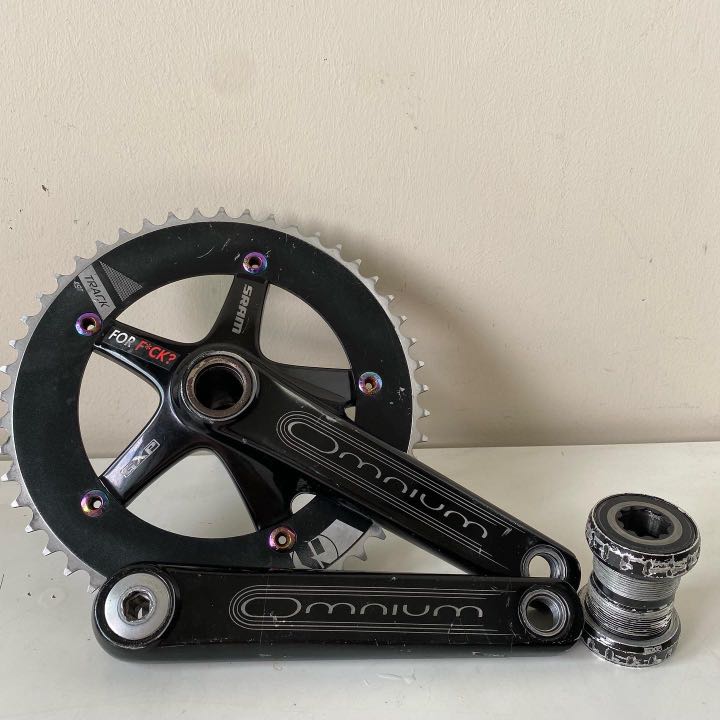 Sram Omnium track Crankset with vision track chainring 49T 144bcd 144 bcd, Sports Equipment ...