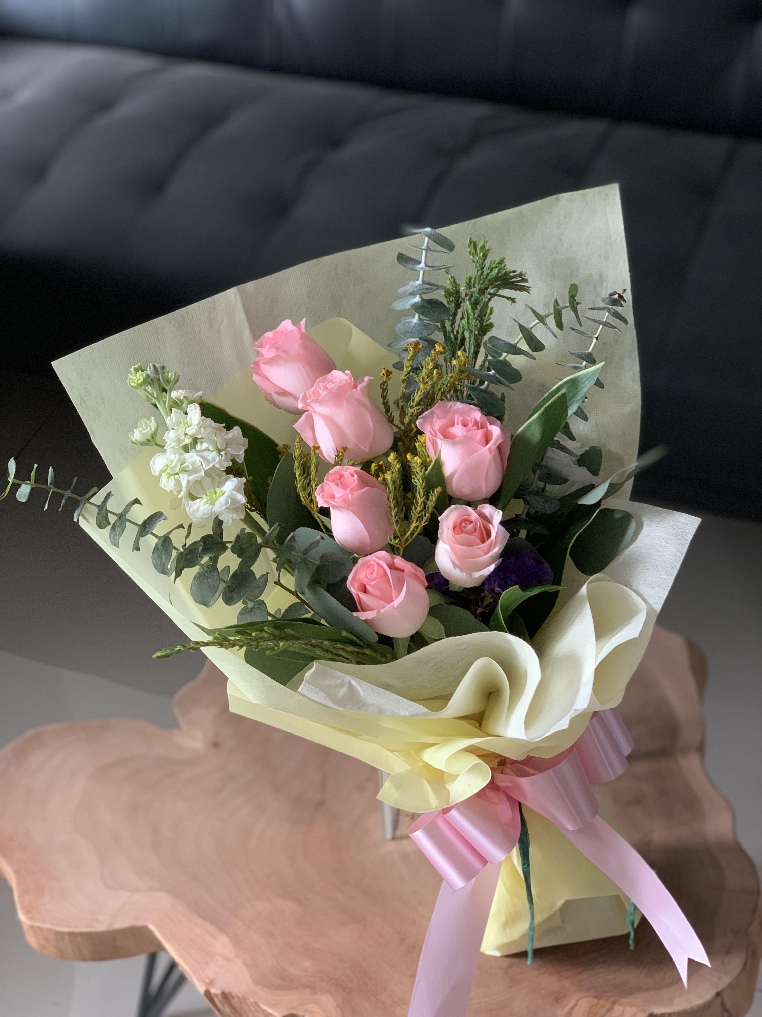 Sweet pink roses all occasions happy birthday cheer up get well soon ...