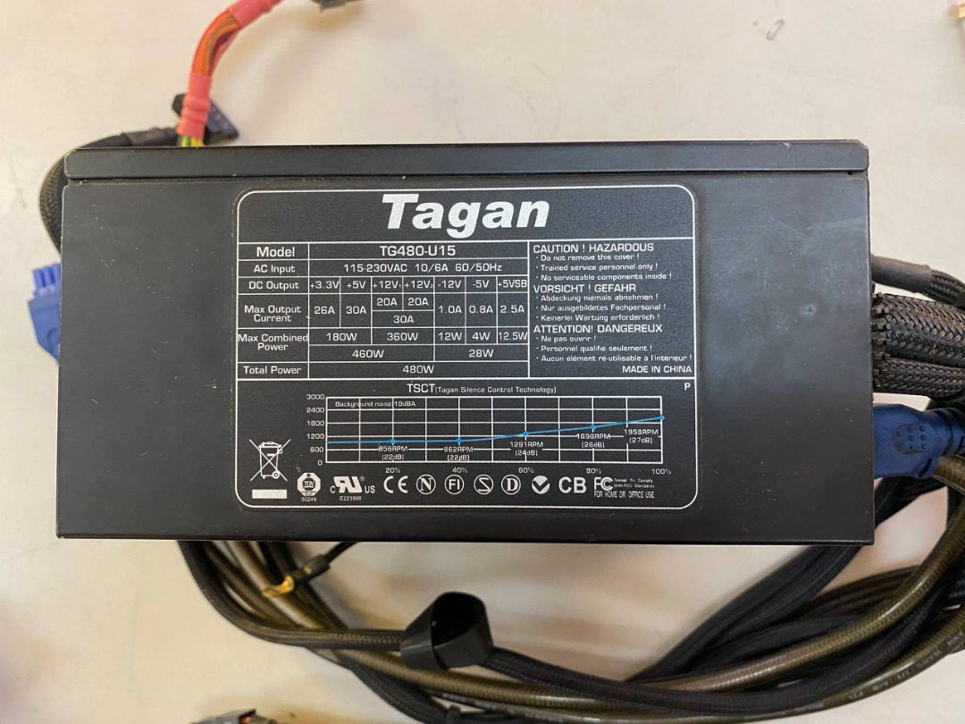 Tagan 480W Power Supply for PC, Computers & Tech, Parts & Accessories ...