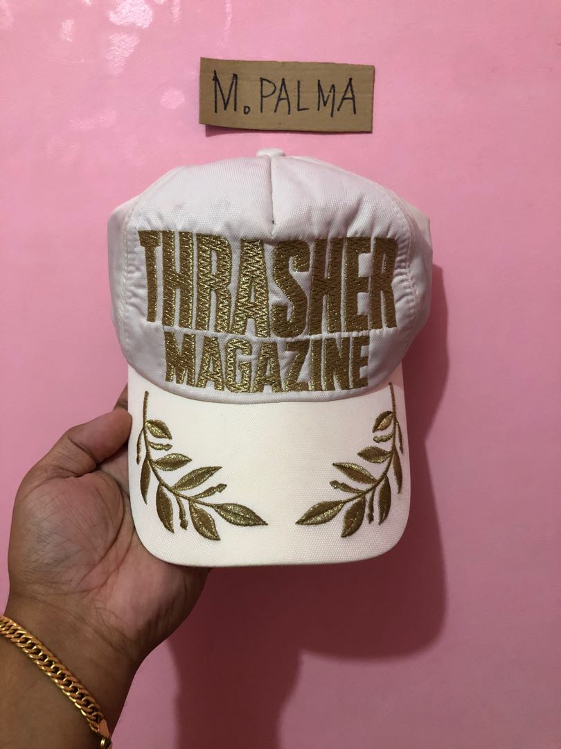 Thrasher magazine hat adjustbale cap gold stitched, Men's Fashion ...