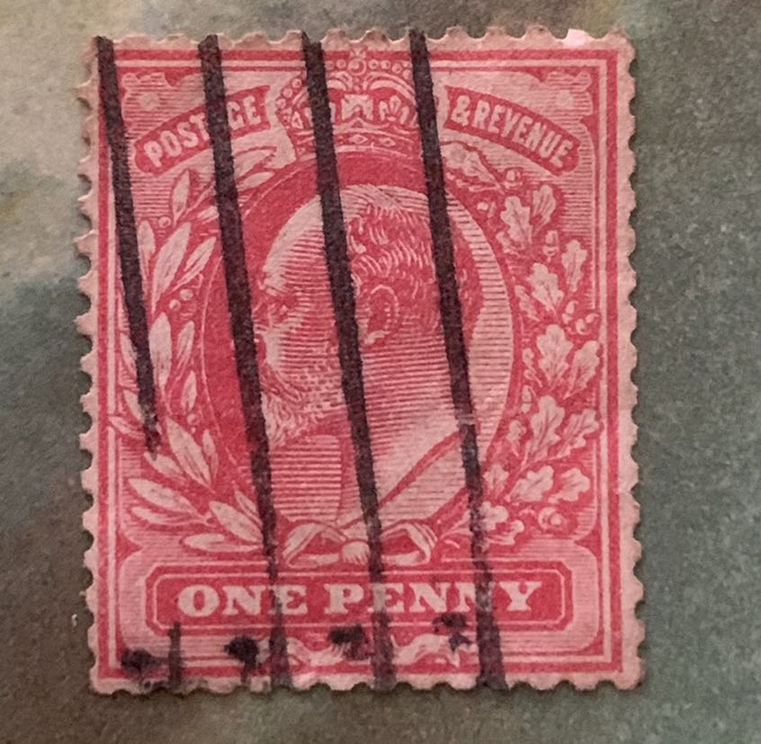 UK King Edward one penny red stamp, Hobbies & Toys, Memorabilia ...