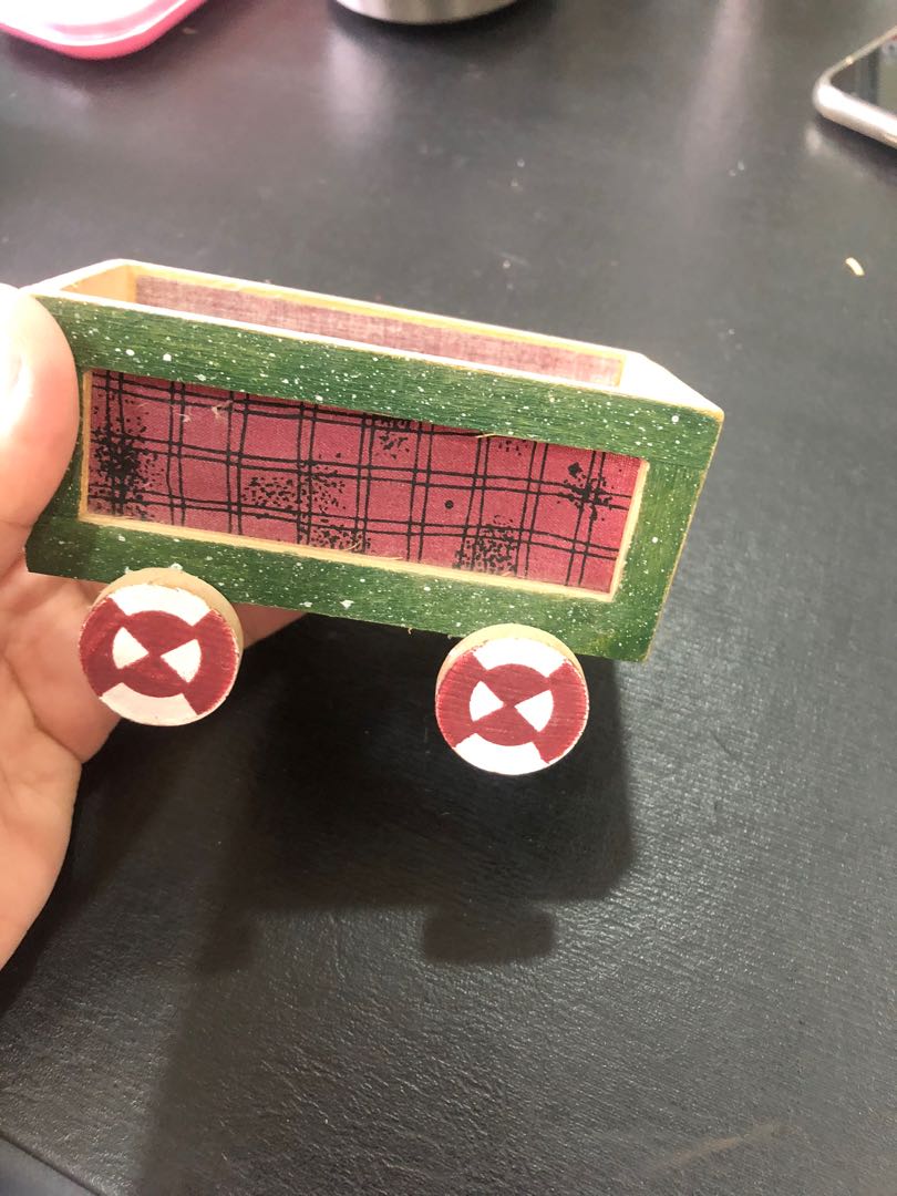 Wooden train display with container for trinkets, Furniture & Home ...