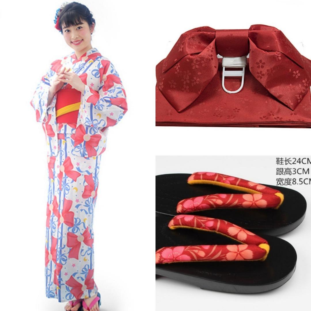 Yukata Set (3-Pieces) Japanese Traditional Costume Clothing Kimono ...