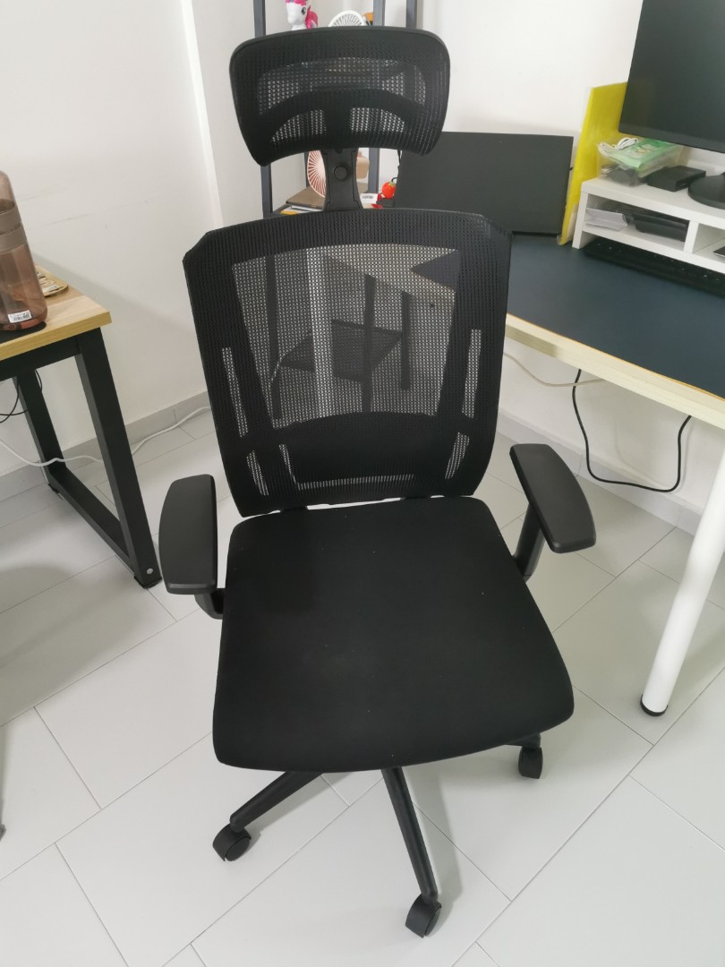 Adjustable WFH chair with head and arm rest, Furniture & Home Living ...