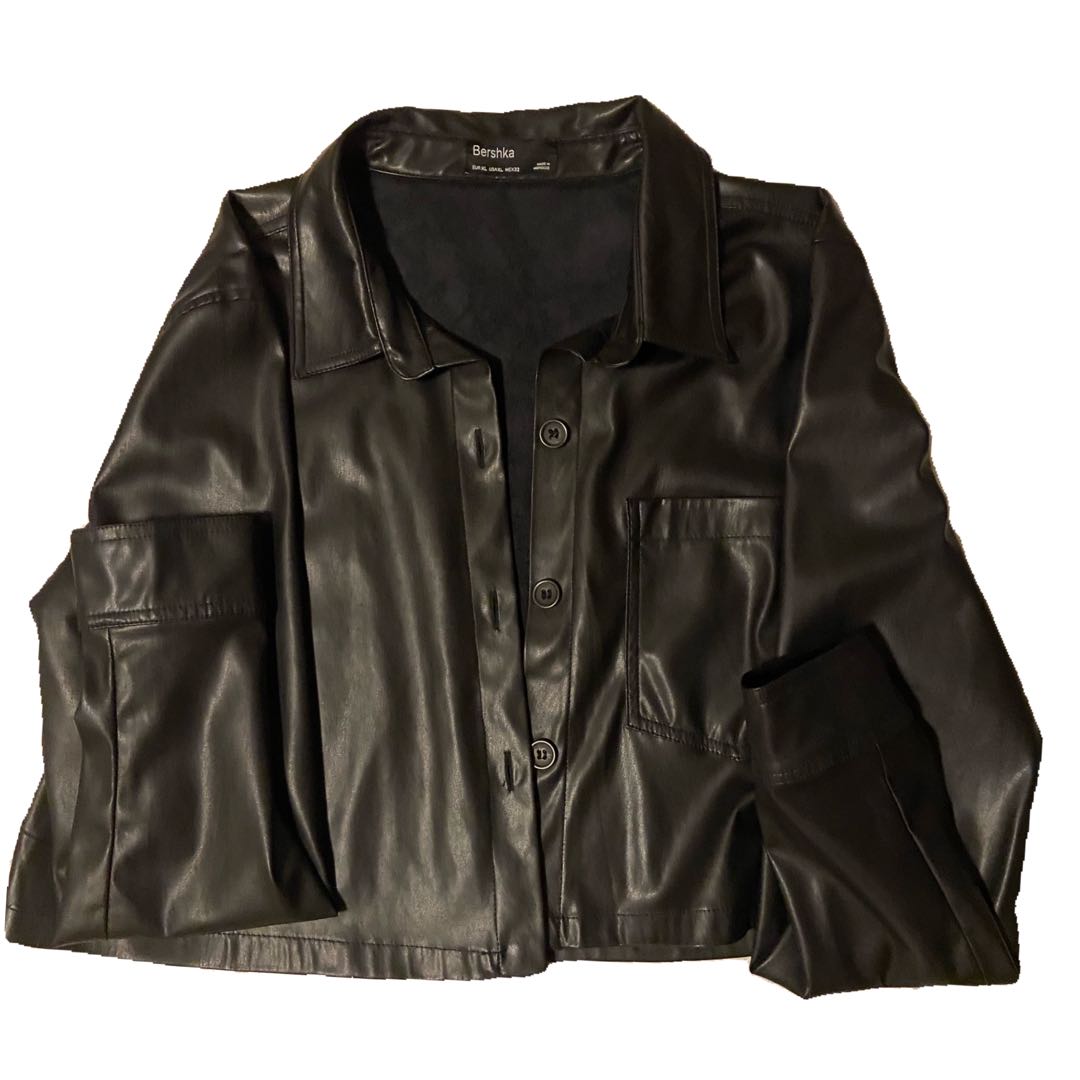Bershaka Leather Jacket, Women's Fashion, Coats, Jackets and Outerwear ...