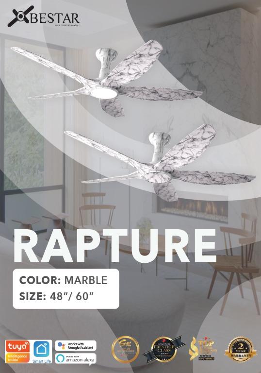 Bestar Rapture DC Ceiling Fan With 24W 3 Tone LED Light Kit And Smart ...