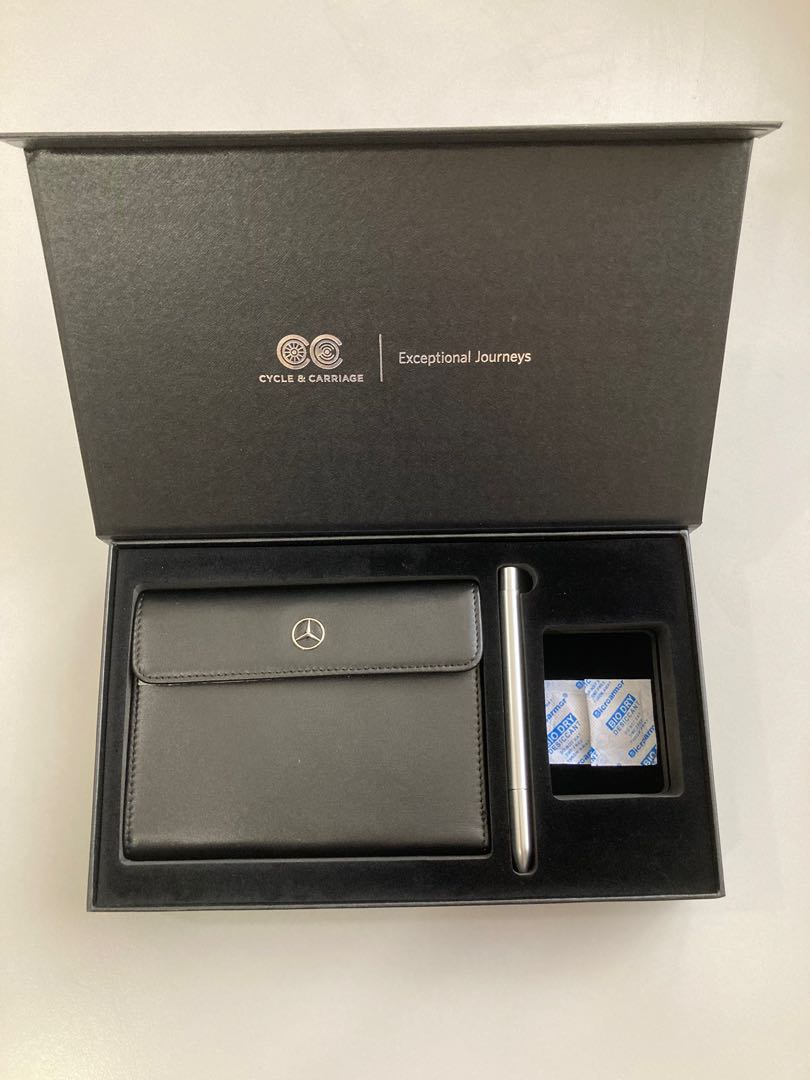 BNIB Mercedes RFID Travel/Passport Wallet and Pen, Men's Fashion ...