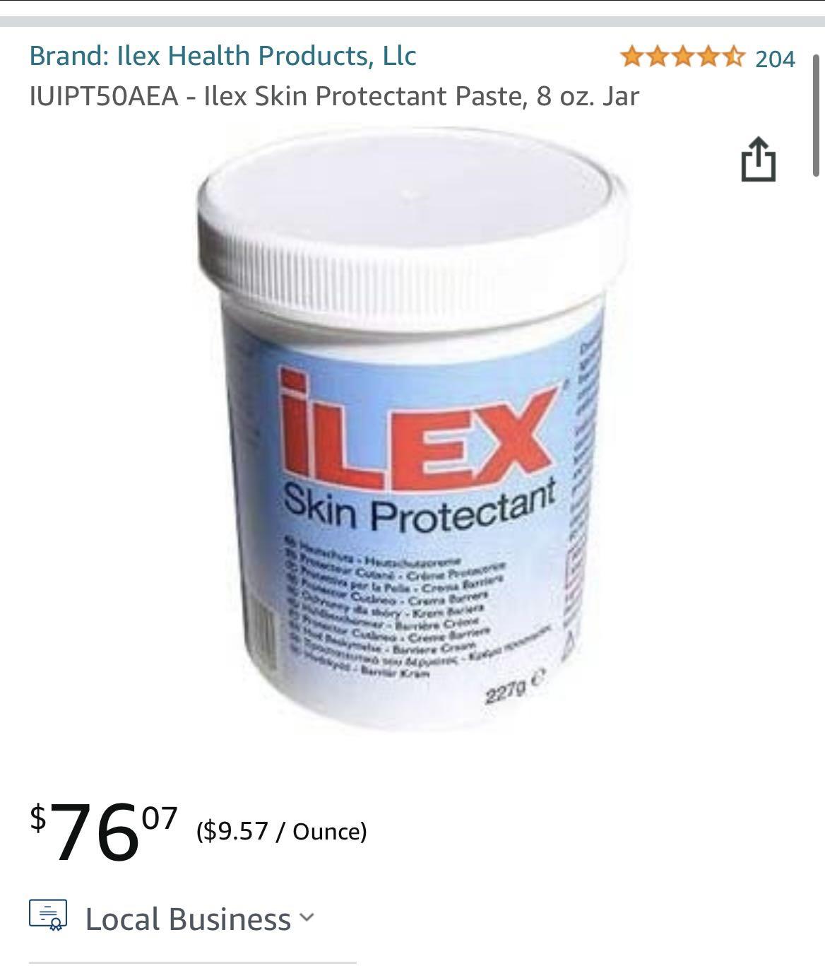 Brand New Ilex Skin Protectant Paste, 8 oz. Jar, Health & Nutrition ...
