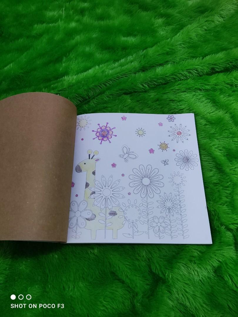 Buku mewarnai miniso coloring book fantastic garden preloved, Buku ...