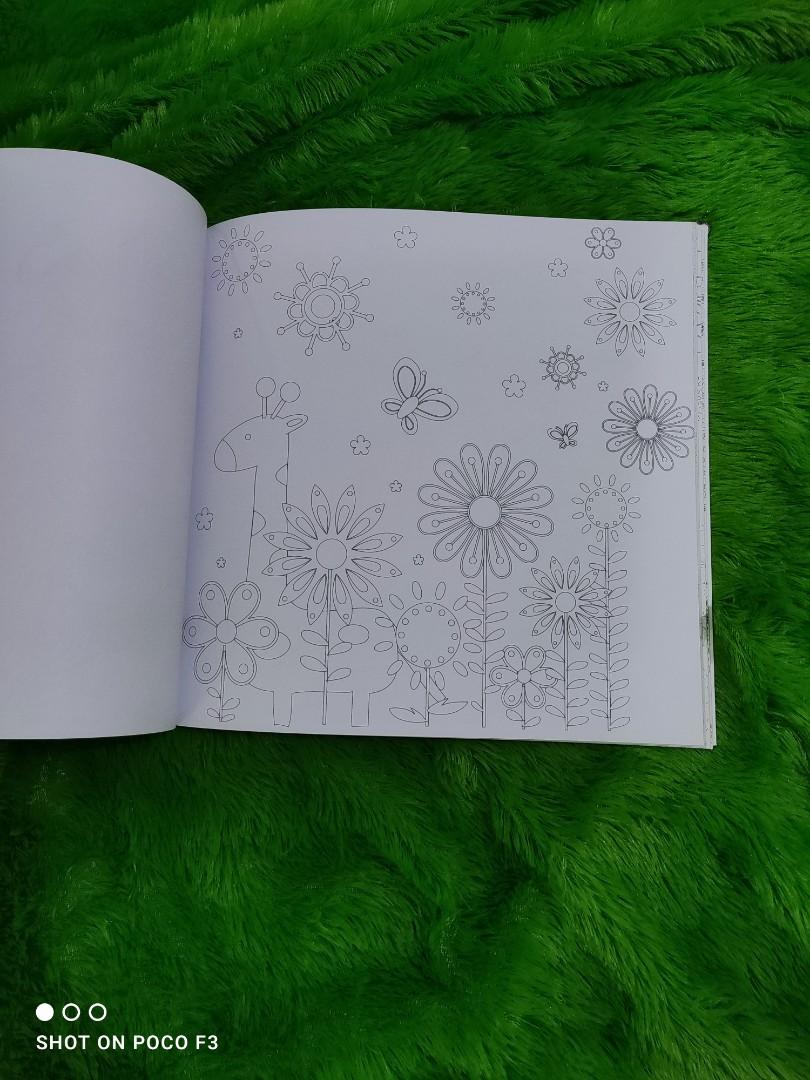 Buku mewarnai miniso coloring book fantastic garden preloved, Buku ...
